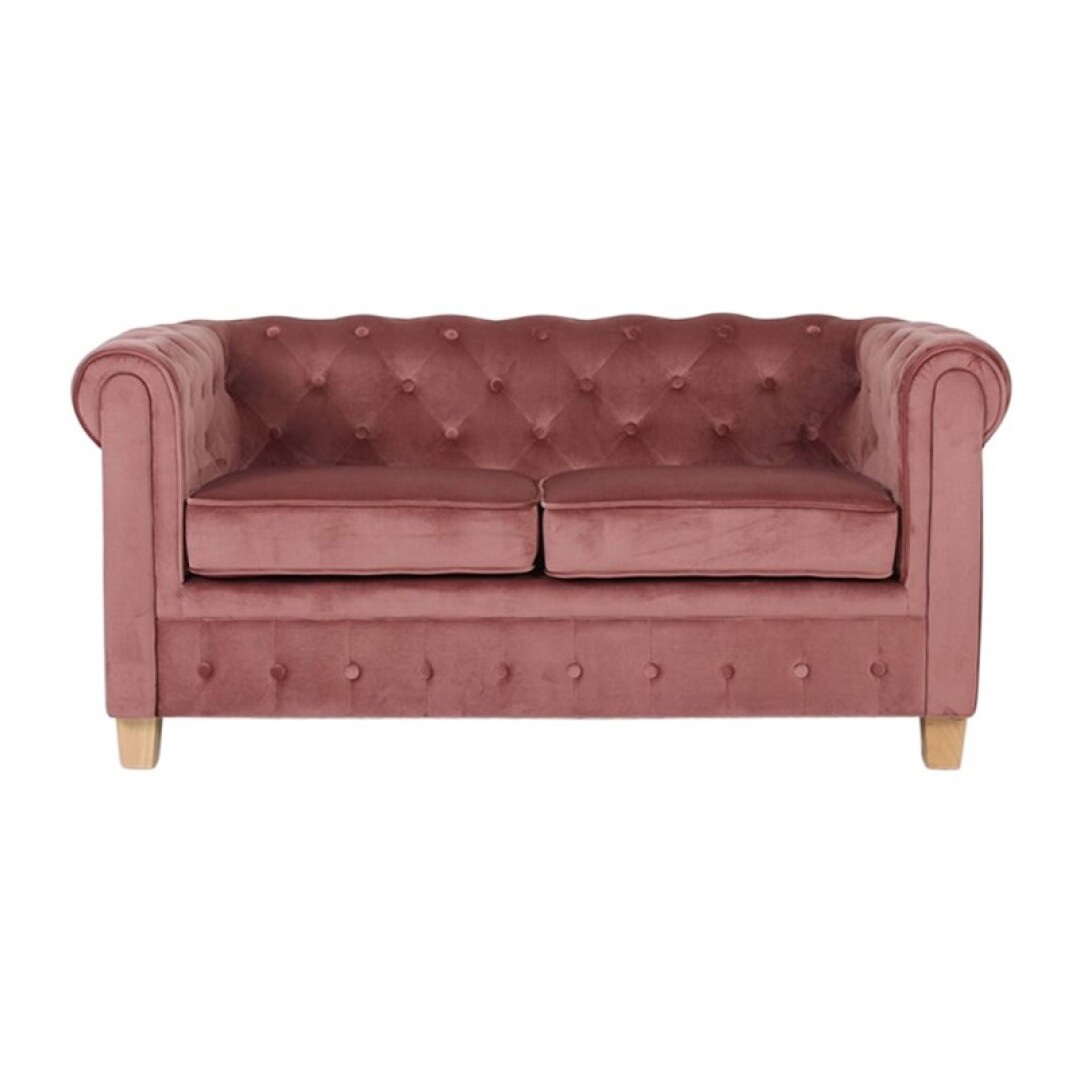 Chesterfield Bank Malibu Velours - Oud Roze huren | Arendje Verhuur