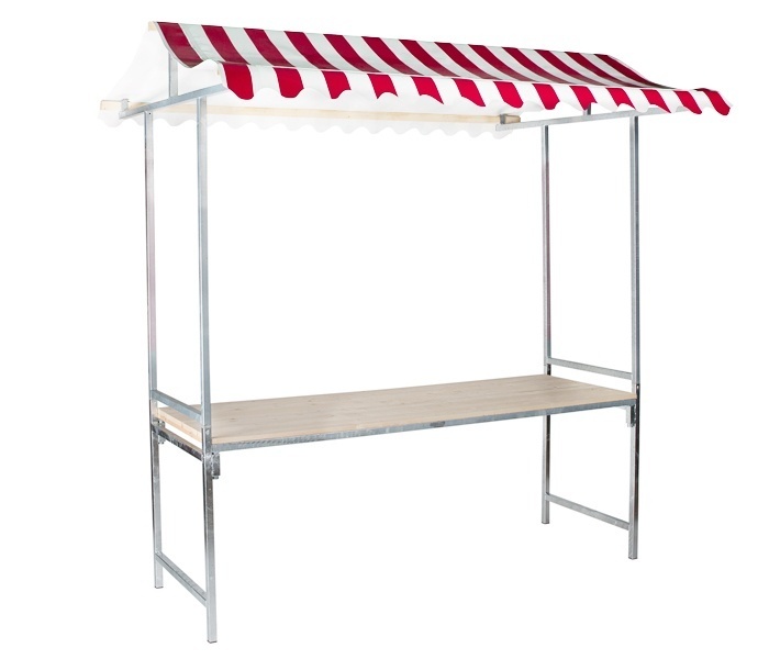 Marktkraam met zeil rood/wit huren | Arendje Verhuur